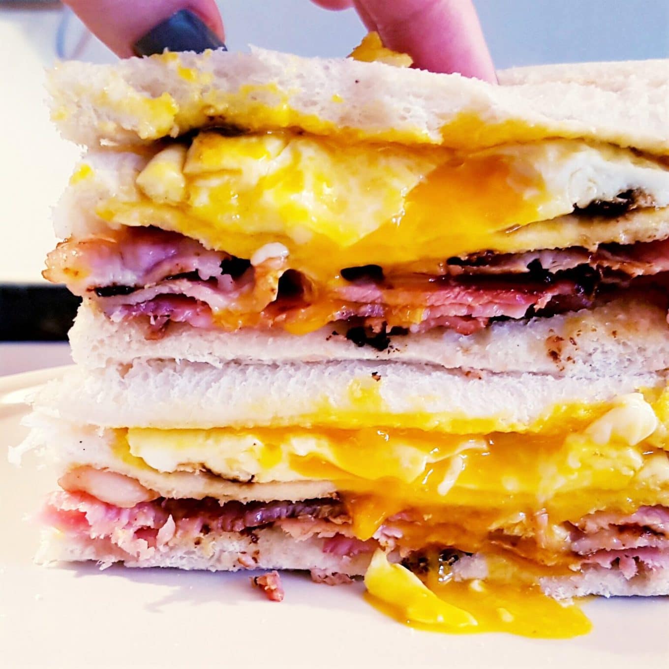 Egg & Bacon Club Sandwich ("Triple Decker") – Feast Glorious Feast