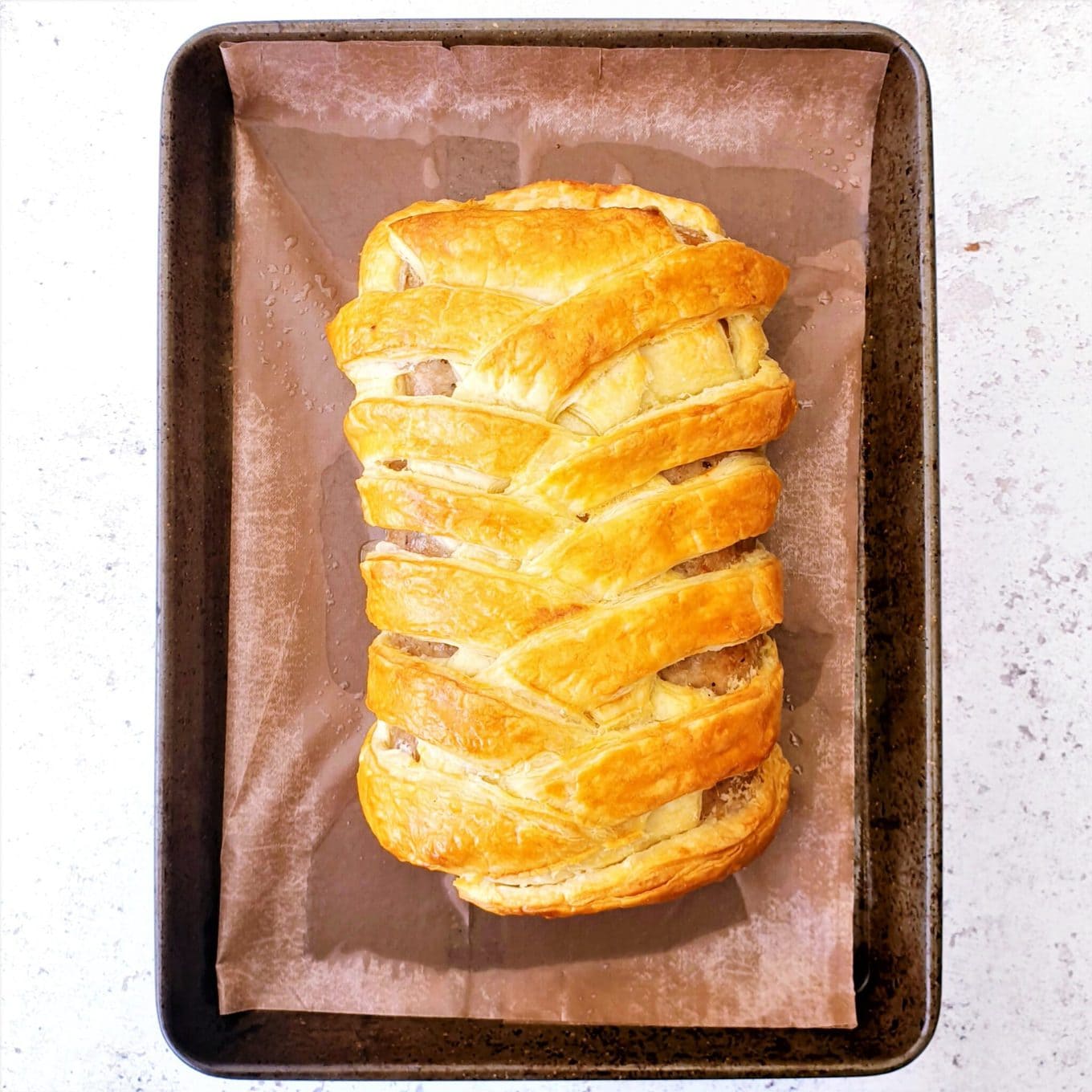 Puff Pastry Sausage Plait (Giant Sausage Roll) – Feast Glorious Feast