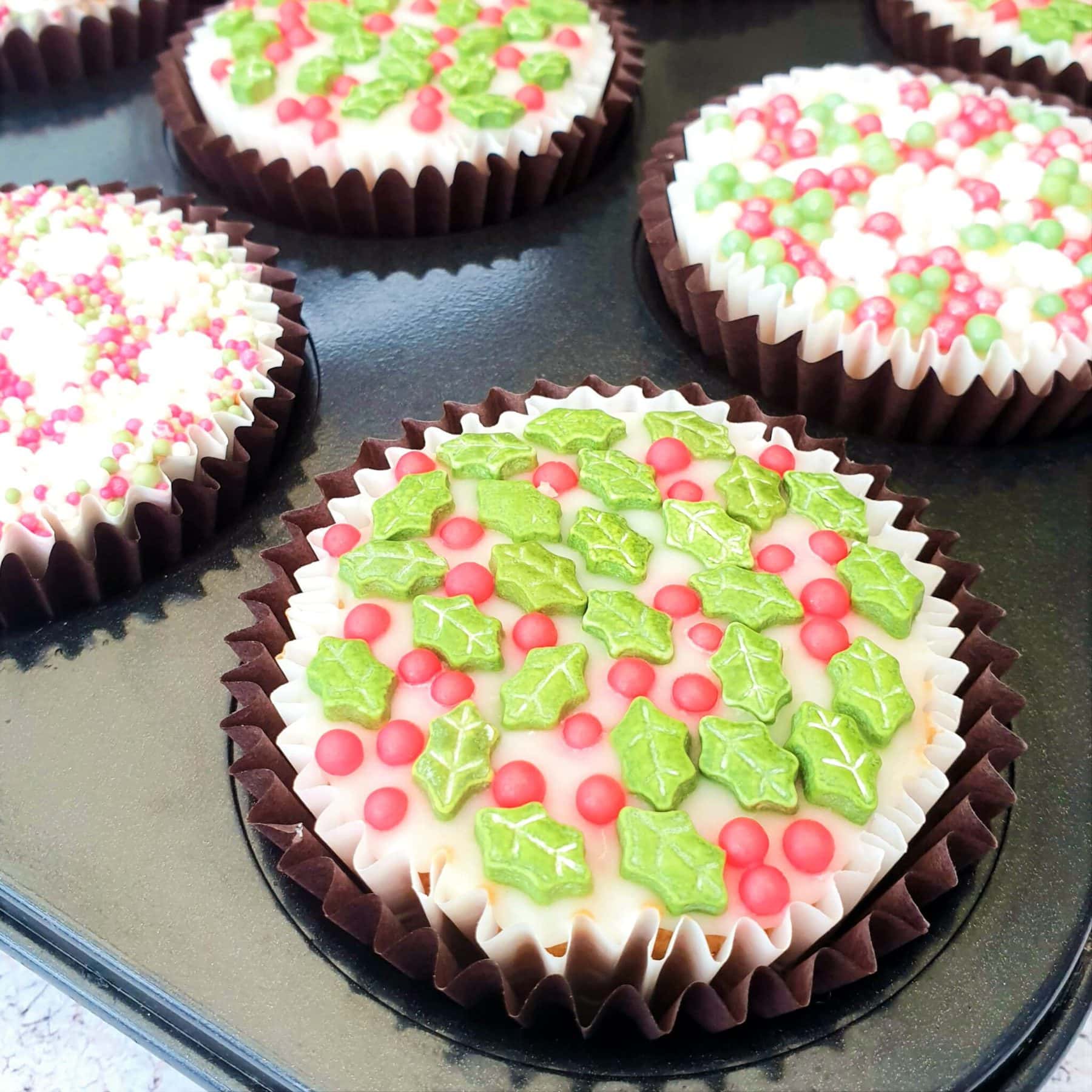 Easy Christmas Fairy Cakes with Sprinkles – Feast Glorious Feast