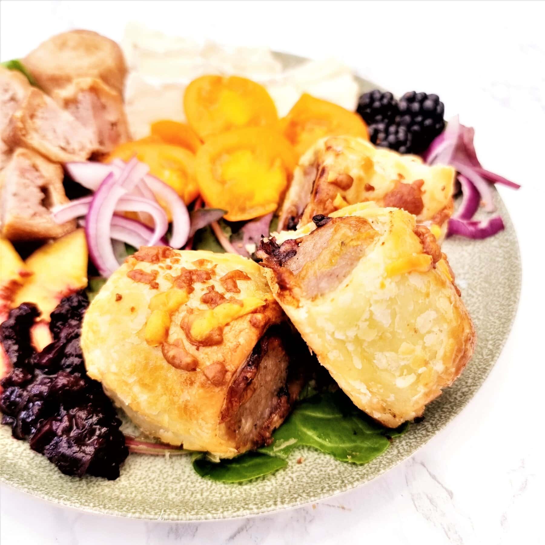 Chutney & Cheese Sausage Rolls with Puff Pastry – Feast Glorious Feast