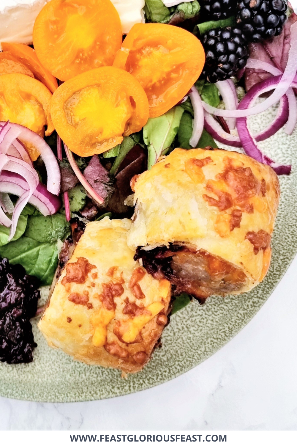 Chutney & Cheese Sausage Rolls with Puff Pastry – Feast Glorious Feast
