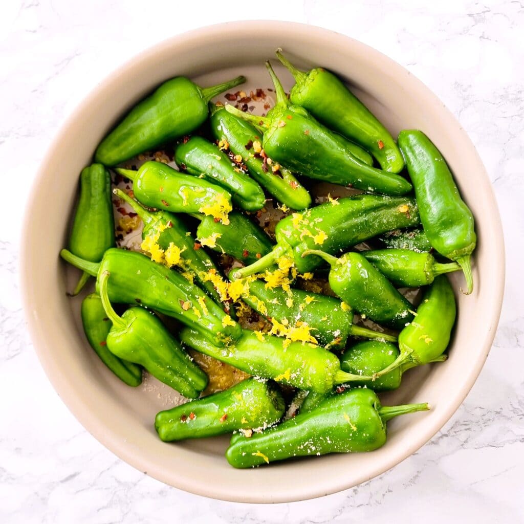 Air Fried Lemon Chilli Padron Peppers – Feast Glorious Feast