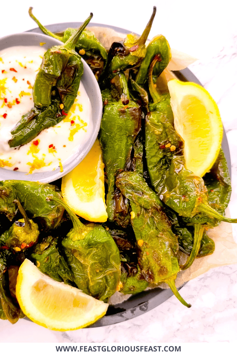 Air Fried Lemon Chilli Padron Peppers – Feast Glorious Feast