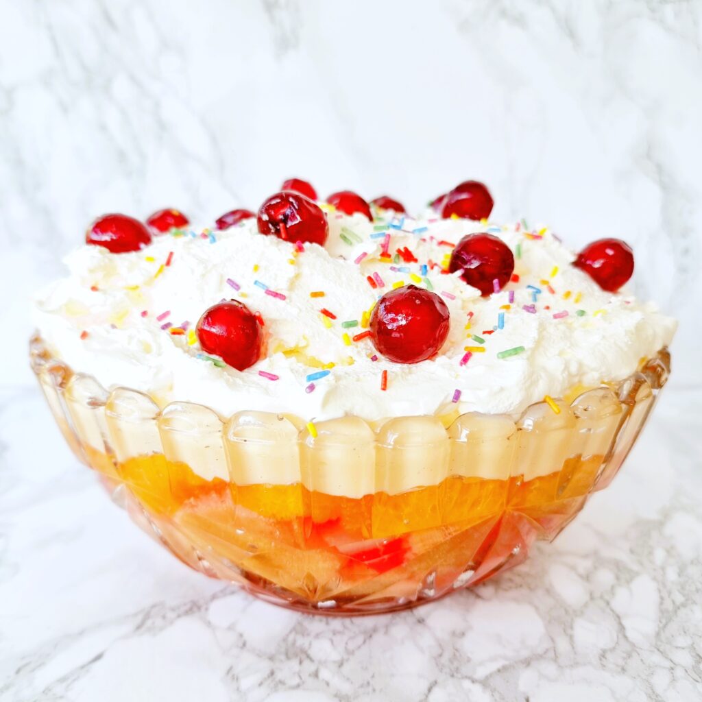 Easy Sherry Trifle with Jelly & Sponge Fingers – Feast Glorious Feast
