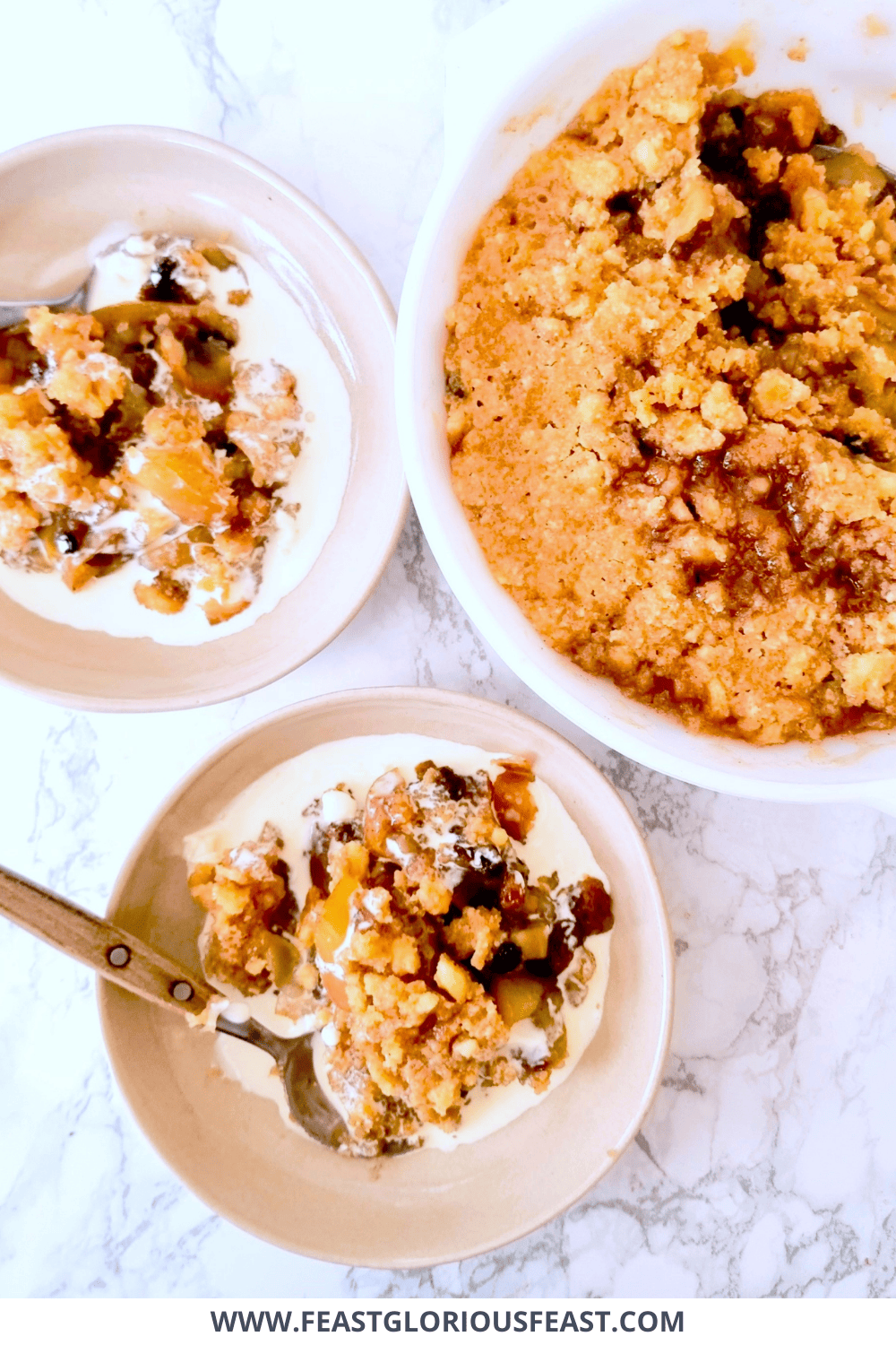 Leftover Mince Pie Apple Crumble (Microwave) – Feast Glorious Feast