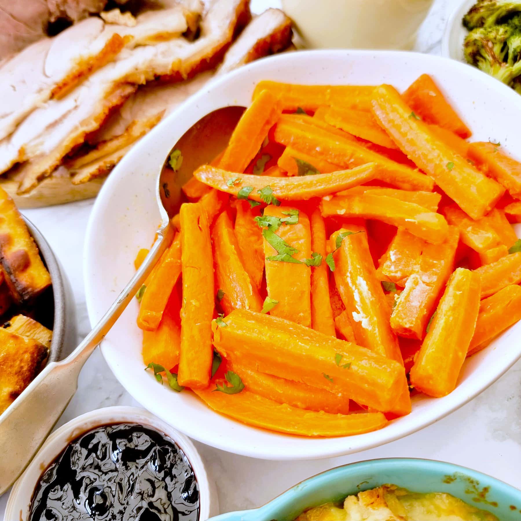 Simple Buttered Carrot Batons – Feast Glorious Feast