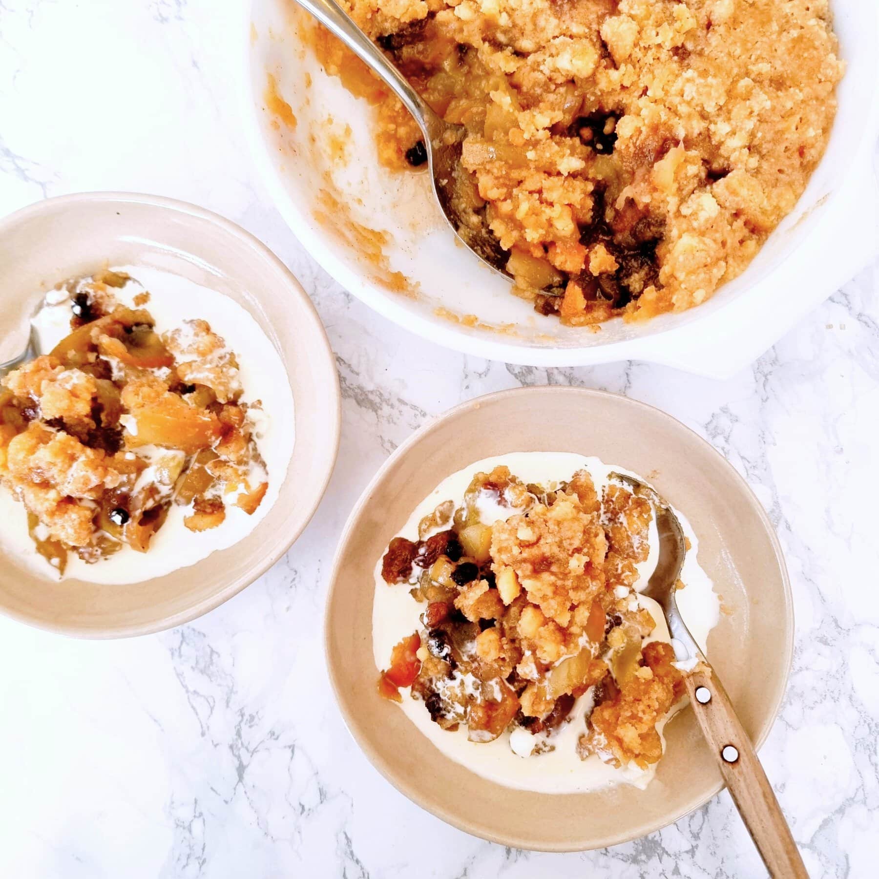 Leftover Mince Pie Apple Crumble (Microwave) – Feast Glorious Feast