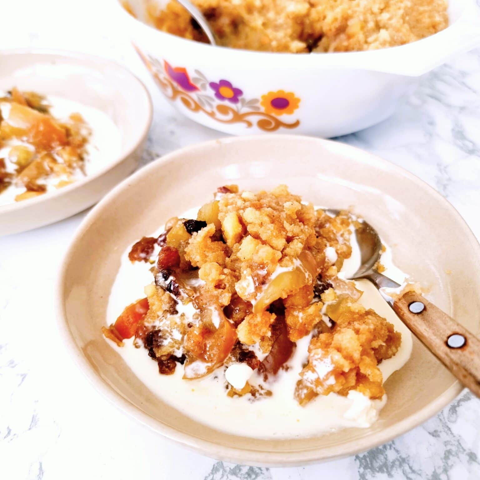 Leftover Mince Pie Apple Crumble (Microwave) – Feast Glorious Feast