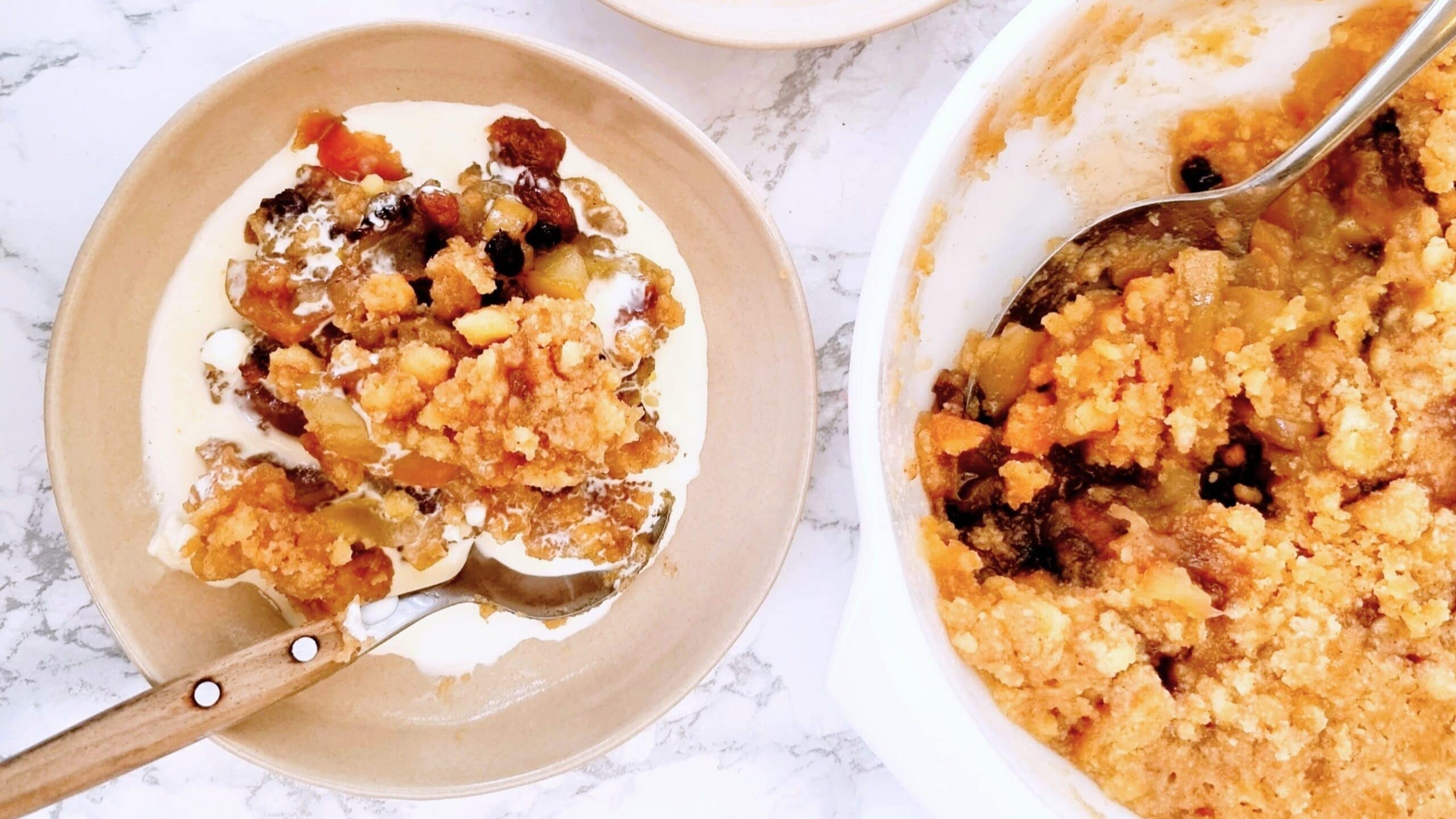 Leftover Mince Pie Apple Crumble (Microwave) – Feast Glorious Feast