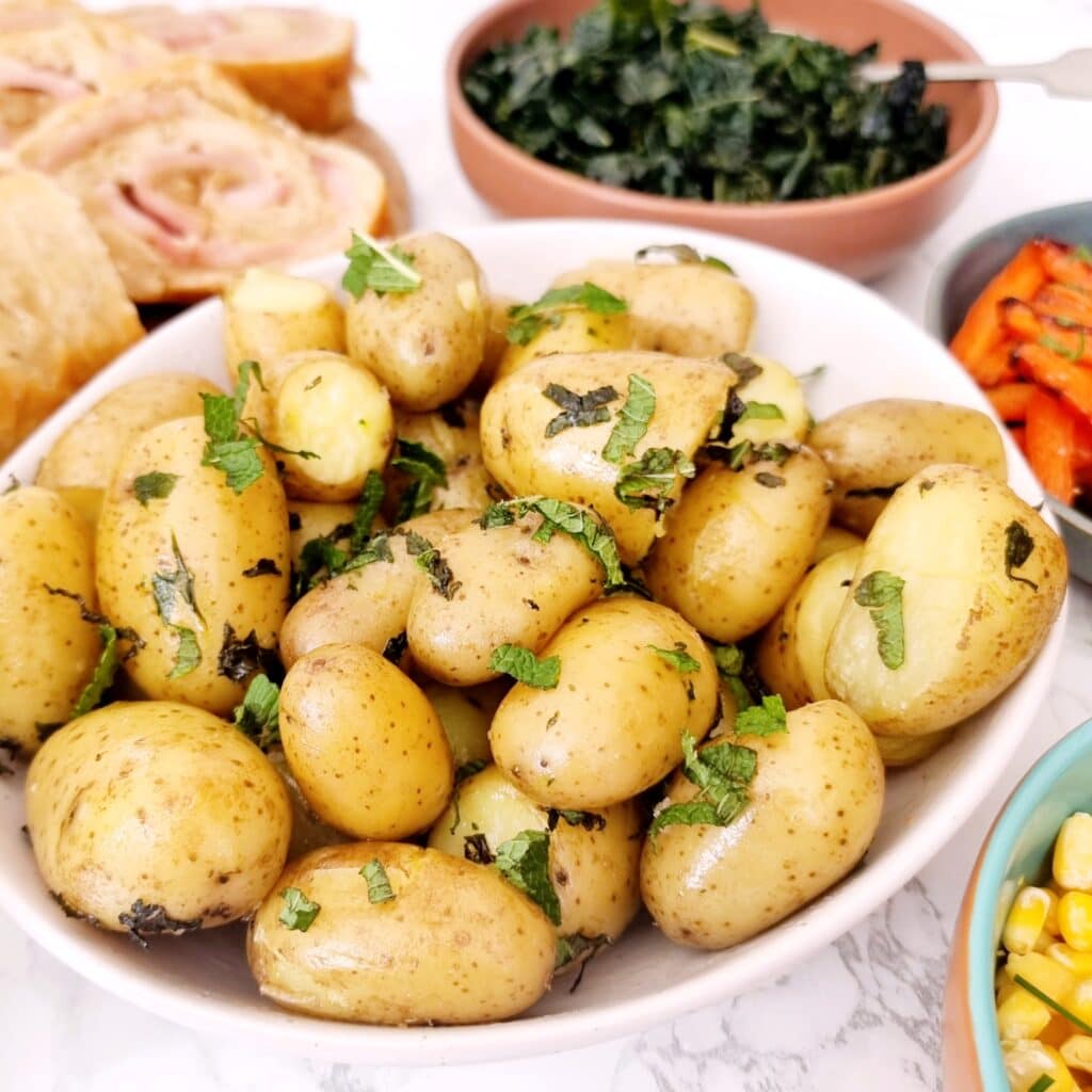 Minted Boiled New Potatoes – Feast Glorious Feast