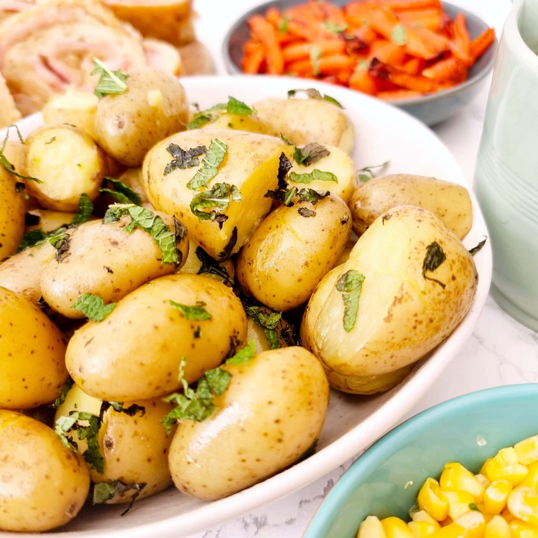 Minted Boiled New Potatoes – Feast Glorious Feast