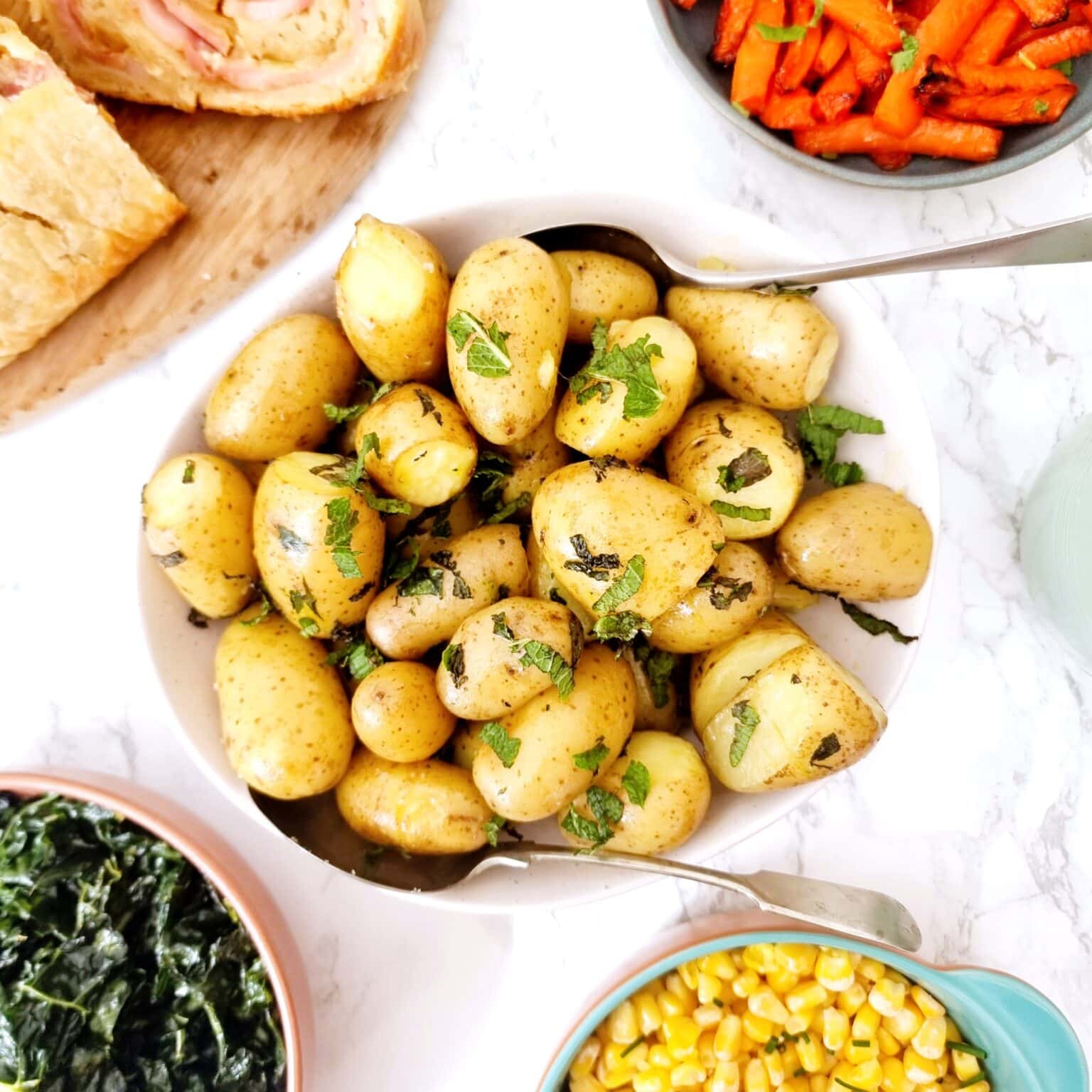 Minted Boiled New Potatoes – Feast Glorious Feast