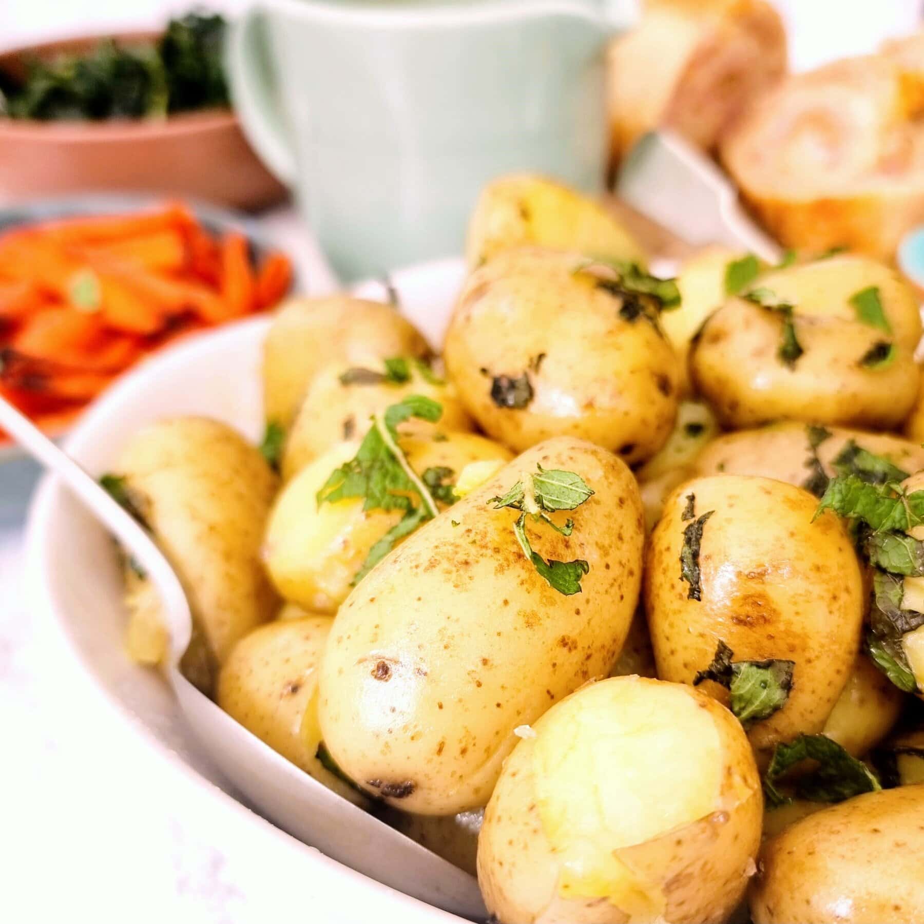 Minted Boiled New Potatoes – Feast Glorious Feast