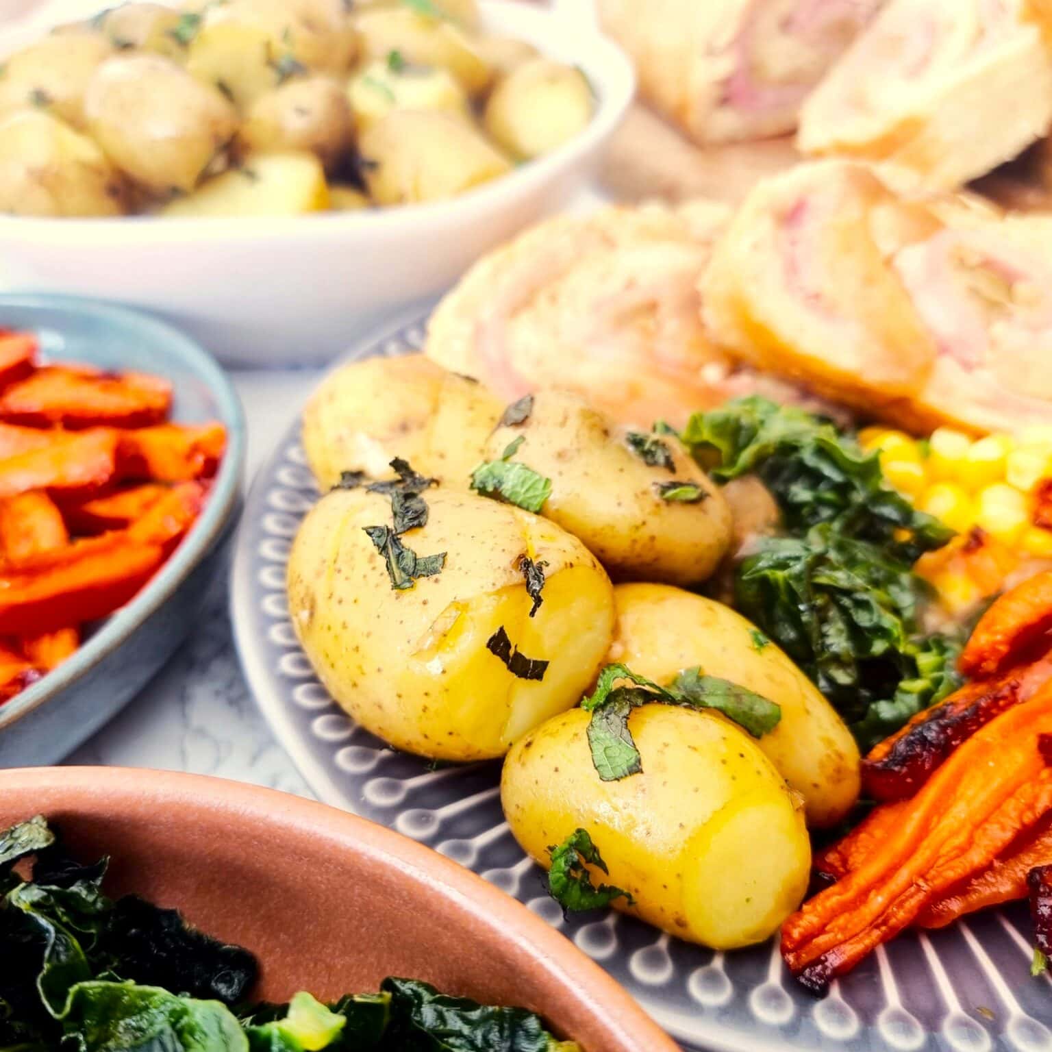 Minted Boiled New Potatoes – Feast Glorious Feast