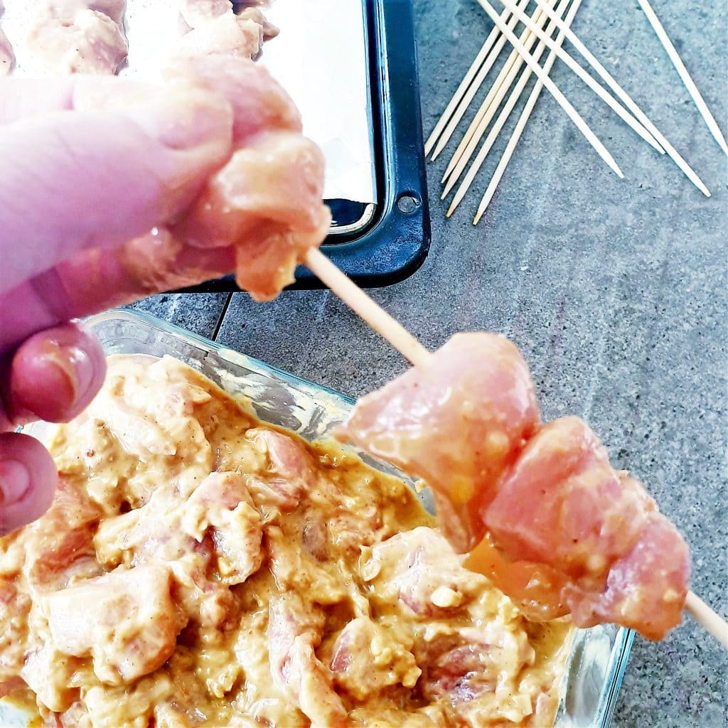Chicken Satay Skewers (2 ingredients) – Feast Glorious Feast